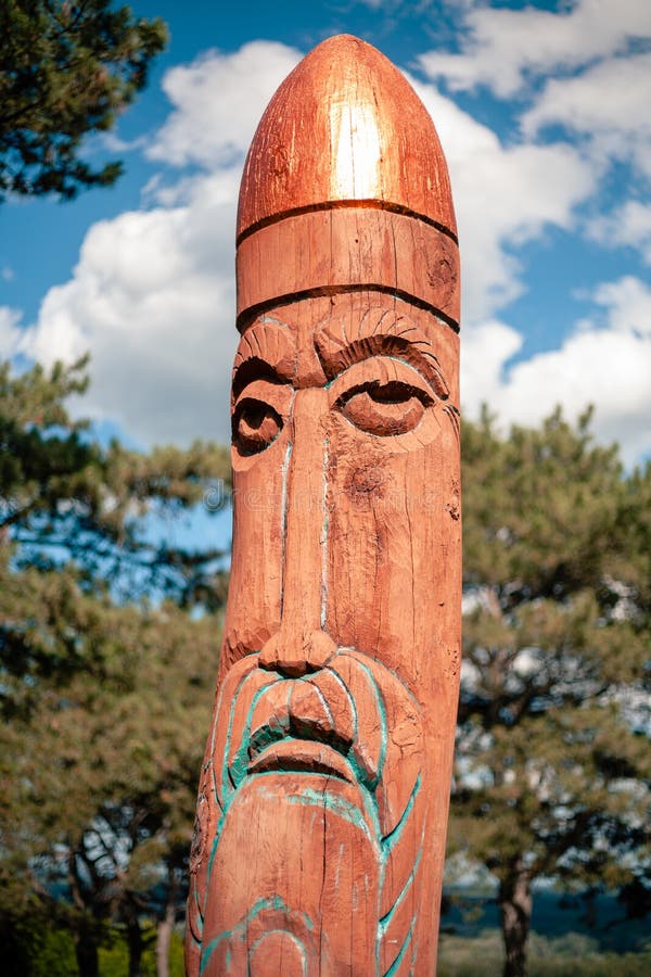 Real Pagan Altar in the Forest with Idols in Summer Light. Stock Image ...