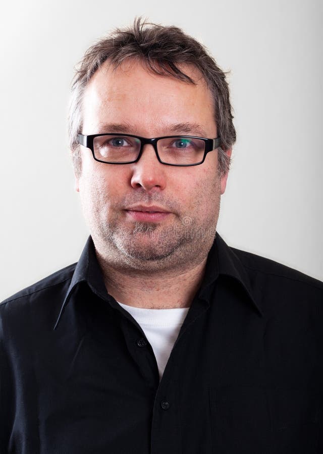 Real People Portrait: Serious Mid-Age Caucasian Man Stock Photo - Image ...