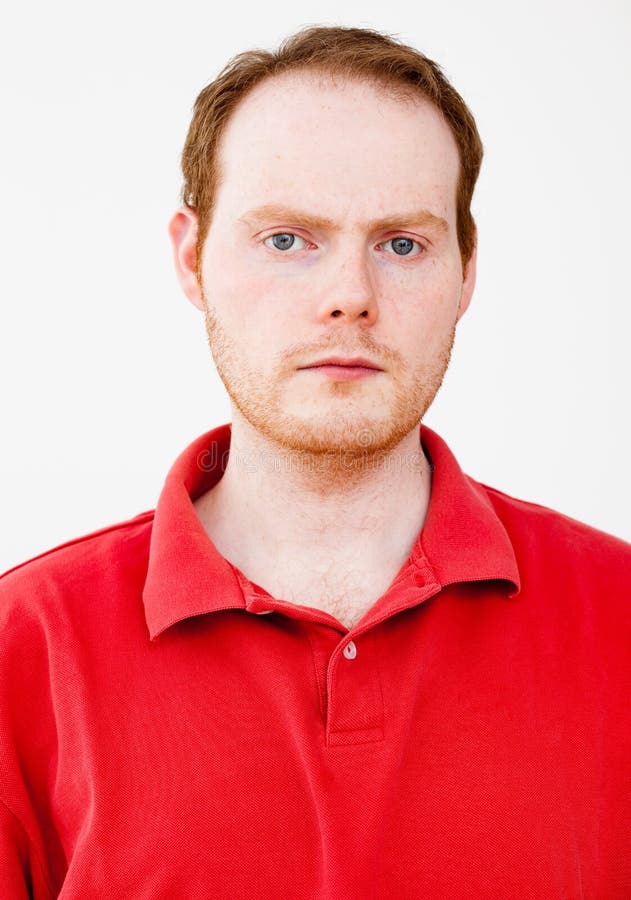 Real People Portrait: Serious Red-haired Man Stock Image - Image of ...
