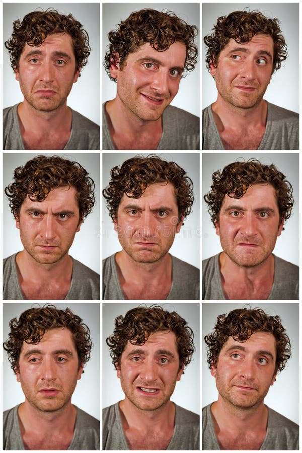 Real Person Facial Expressions Stock Image - Image of angry, mosaic ...