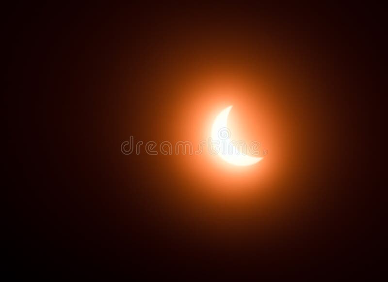 Real Photo of Partial Solar Eclipse 20.03 Stock Image - Image of earth ...