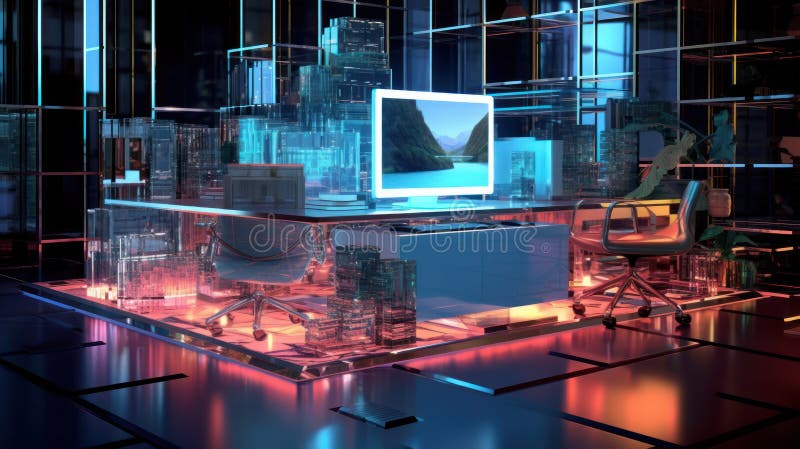 A Real Photo Showing a Combination of a Desktop Arrangement ...