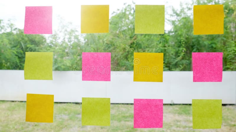 Real Post it Notes To Share Idea and Brainstorming Concept. Stock Photo ...