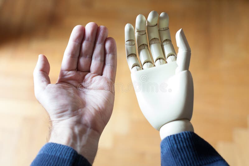 Real and prosthetic arm stock photo. Image of humanity - 119354472