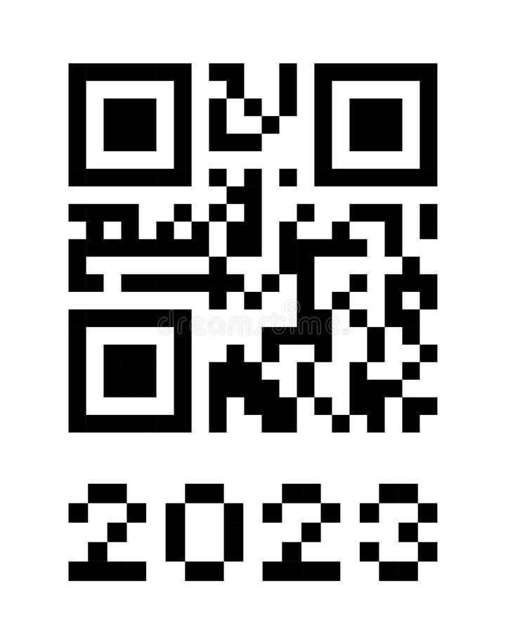 Real QR Code 2022 Numbers with Red Scan Line. Happy New Year with Covid Vaccination Barcode ...