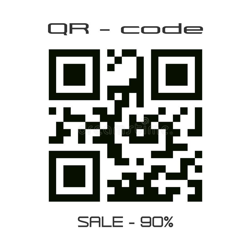Real QR Code Sale - 90 Percent. Logo, Sticker for a Store, Website, or ...