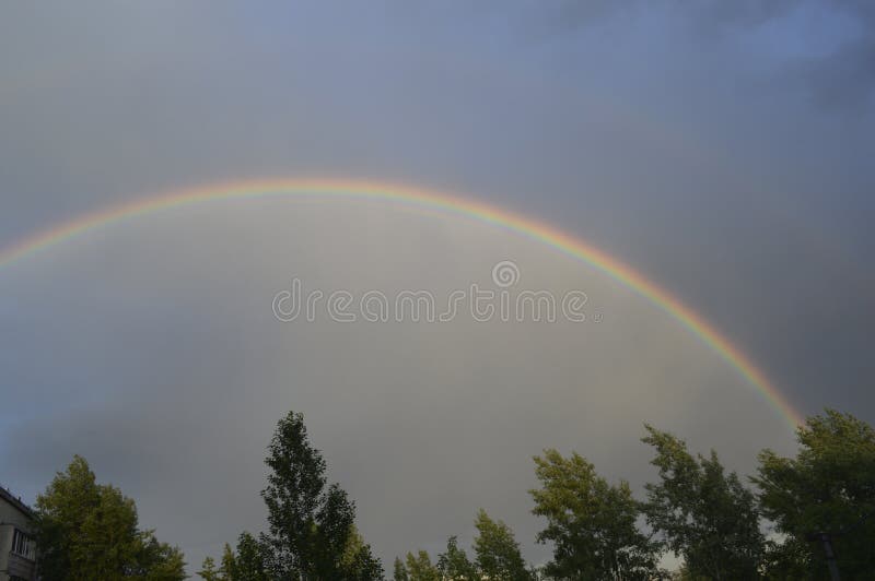 Real rainbow in the sky stock image. Image of landscape - 55264717