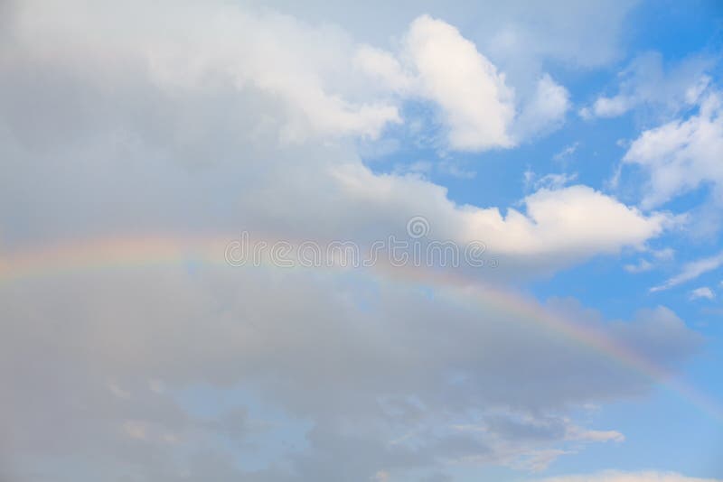 Real Rainbow in the Cloudy Sky Stock Photo - Image of atmosphere, color ...