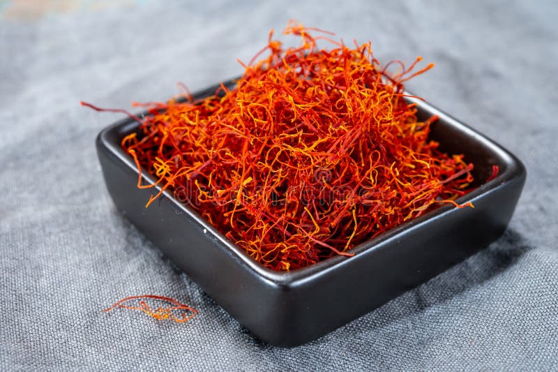 Real Red Dried Saffron Spice, Tasty Ingredient for Many Dishes Stock ...