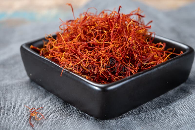 Real Red Dried Shaffron Spice Close Up Stock Image - Image of eastern ...