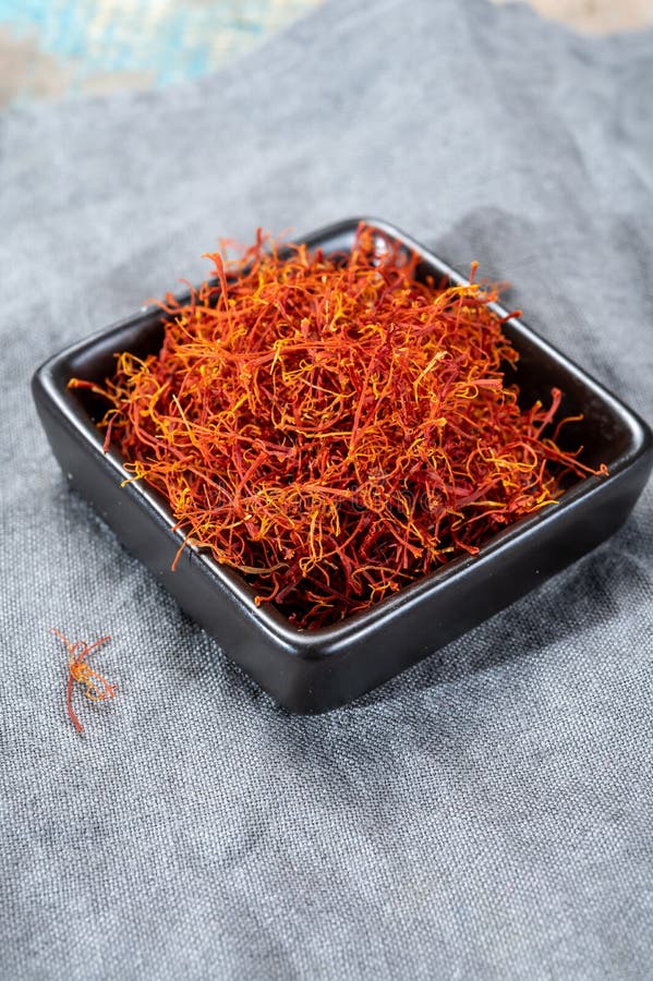 Real Red Dried Saffron Spice, Tasty Ingredient for Many Dishes Stock ...