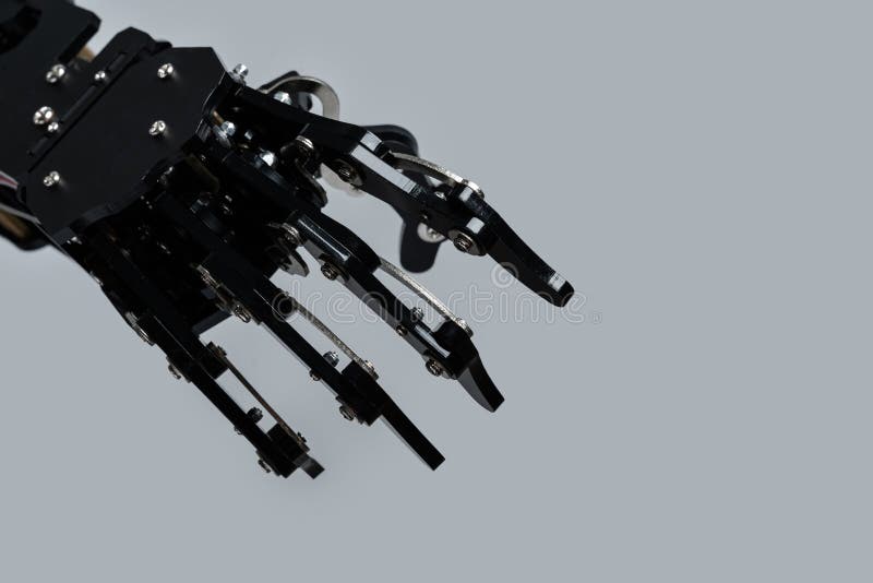 Robot in Grey Background with Yellow Lines and Space. Generative Ai ...