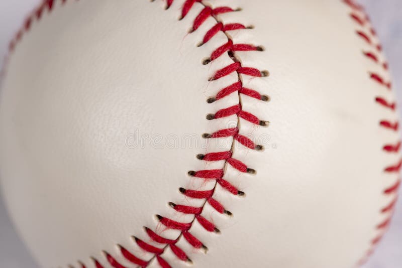 A Real Round Baseball Ball Close-up Stock Image - Image of white ...