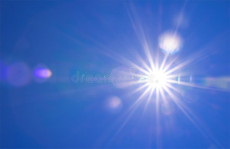 Real Shining Sun at Clear Blue Sky Stock Image - Image of outdoor, star ...