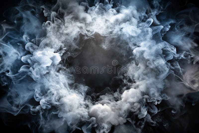 Real Smoke Exploding Outwards on Black Background Stock Illustration ...