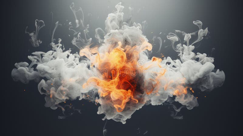 Real Smoke Exploding Outwards Dramatic Stock Image - Image of misty ...