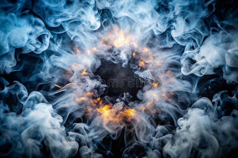 Real Smoke Explosion on Black Background Stock Illustration ...