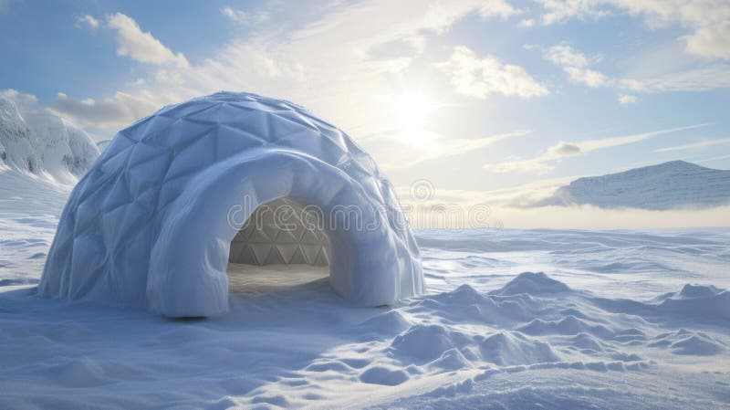 Real Snow Igloo House in the Winter Stock Image - Image of igloo ...