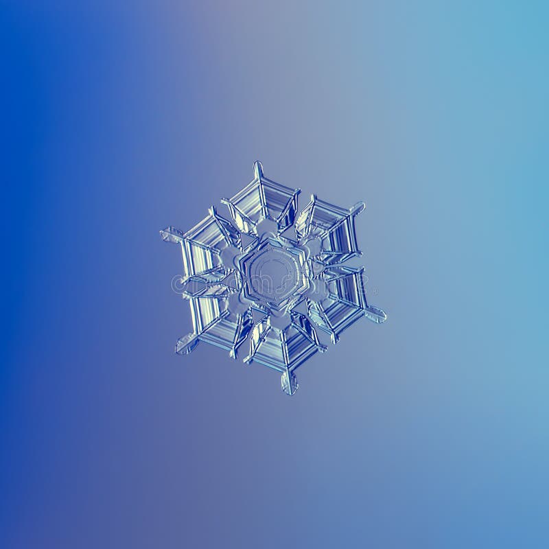 Real Snowflake Glittering on Smooth Gradient Background Stock Image ...