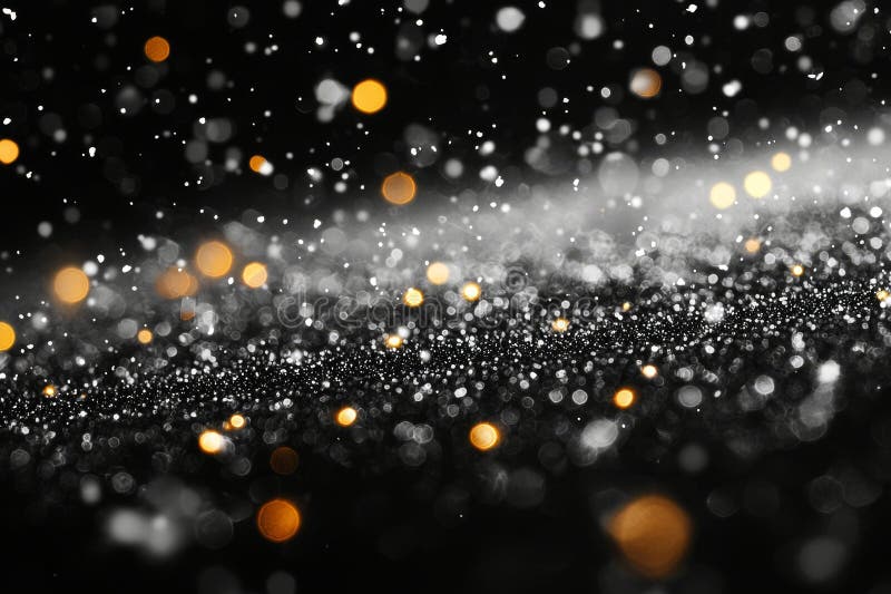 Real Snowflakes Falling during a Snowstorm, Set Against a Black ...