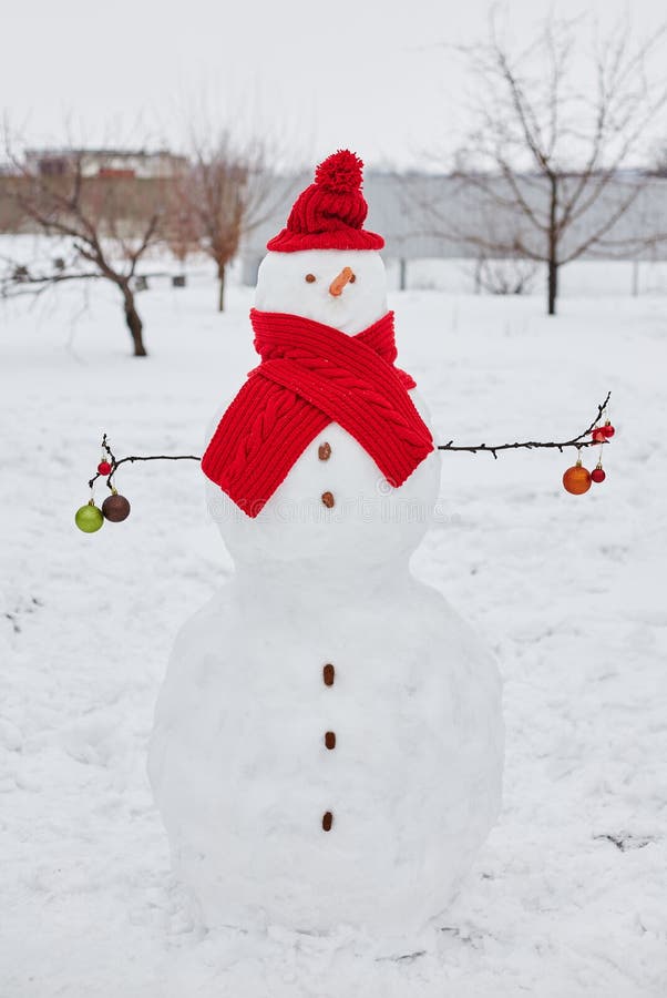 Real snowman outdoors stock photo. Image of clear, celebration - 62117560