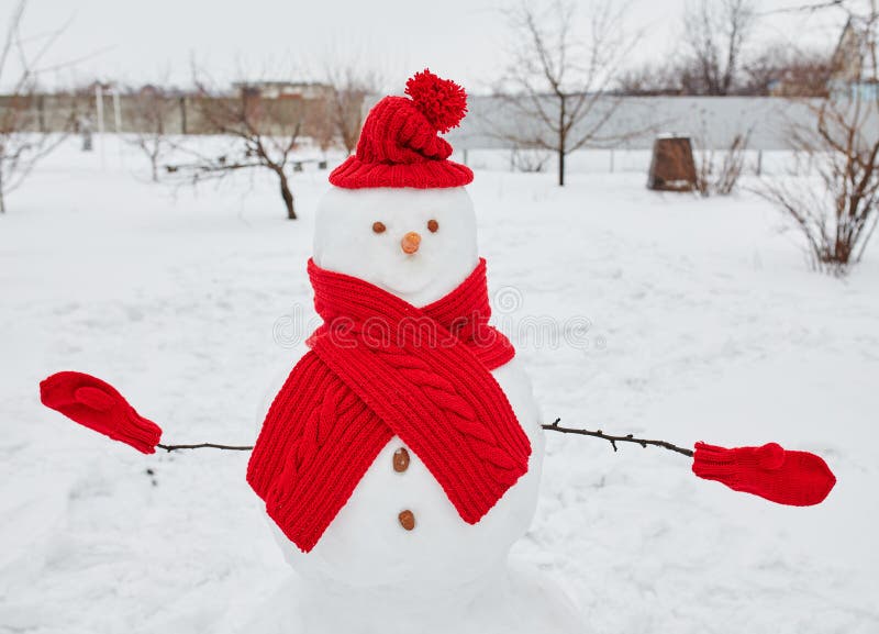 Real snowman outdoors stock image. Image of carrot, sculpture - 62117593