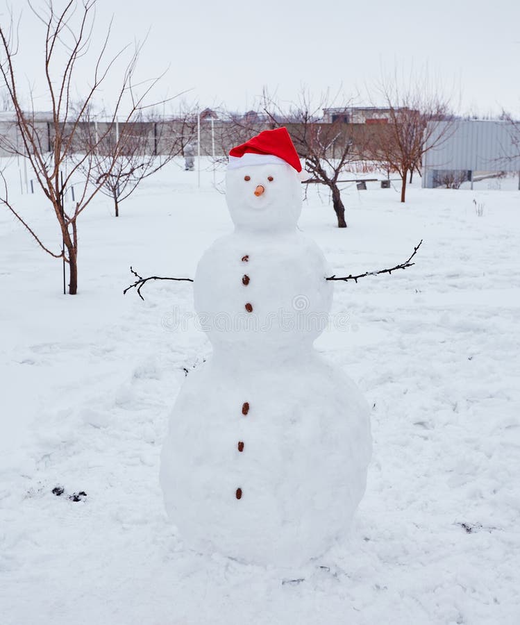 Real snowman outdoors stock photo. Image of nature, clear - 62117602