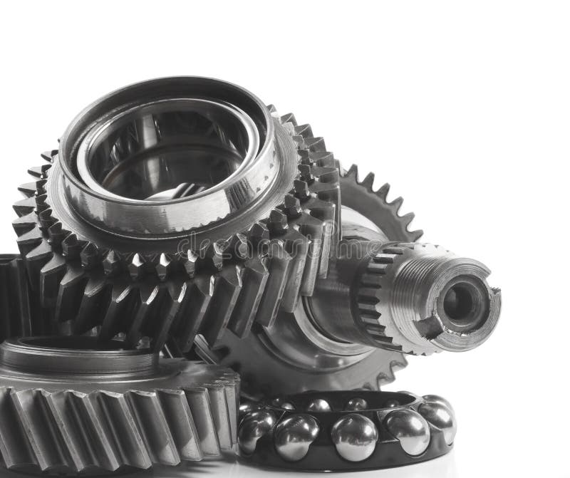 Real Stainless Steel Gears Isolated Over White Background Stock Image ...