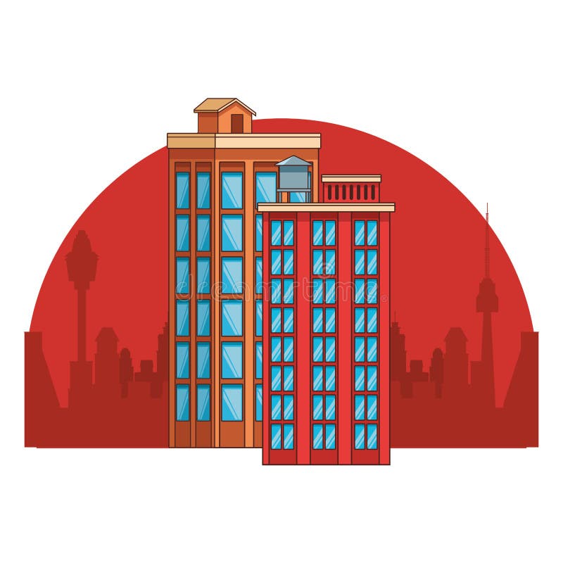 Real State Buildings Cartoon Stock Vector - Illustration of city ...