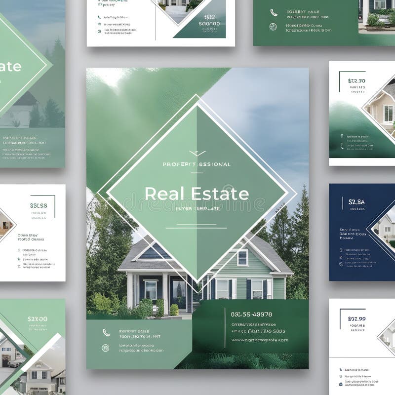Real State Flyer Template Banner Design Stock Illustration ...
