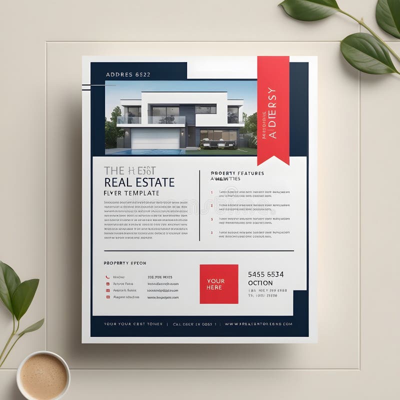 Real State Flyer Template Banner Design Stock Illustration ...