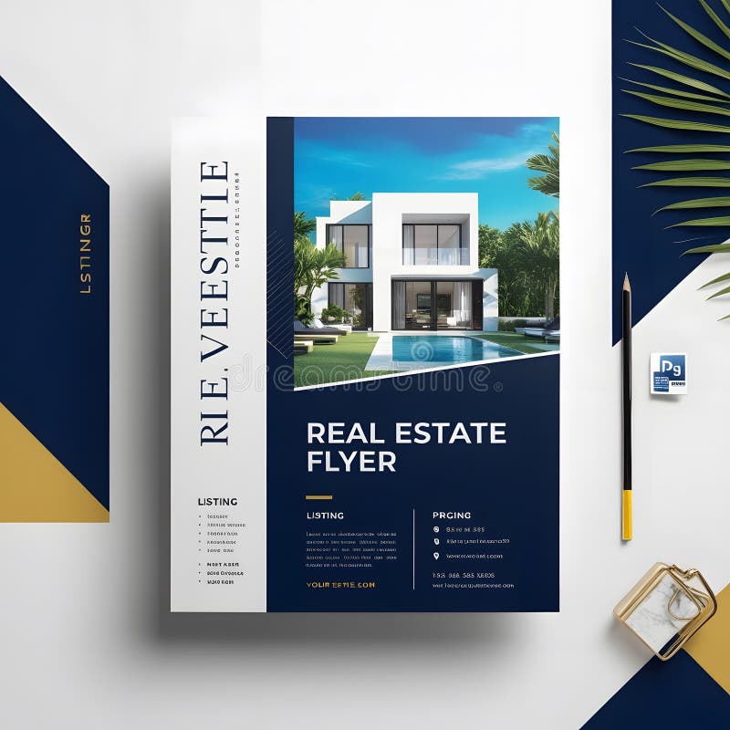 Real State Flyer Template Banner Design Stock Illustration ...