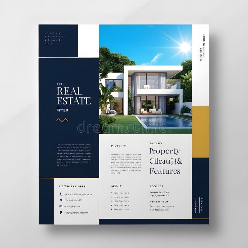 Real State Flyer Template Banner Design Stock Illustration ...