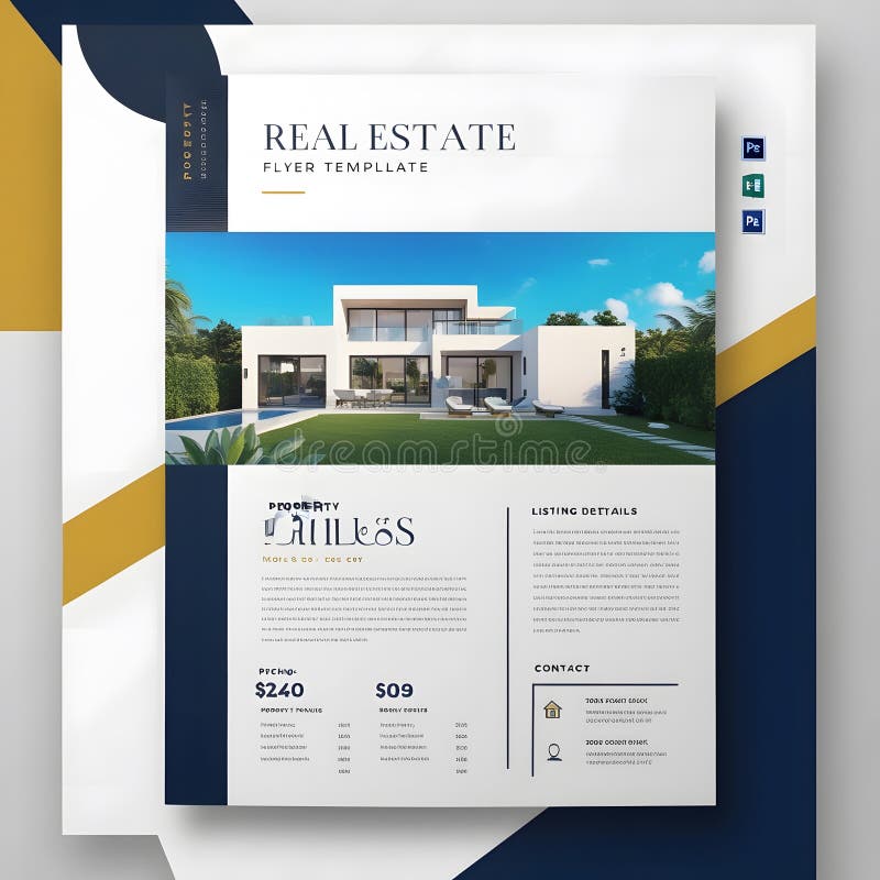 Real State Flyer Template Banner Design Stock Illustration ...