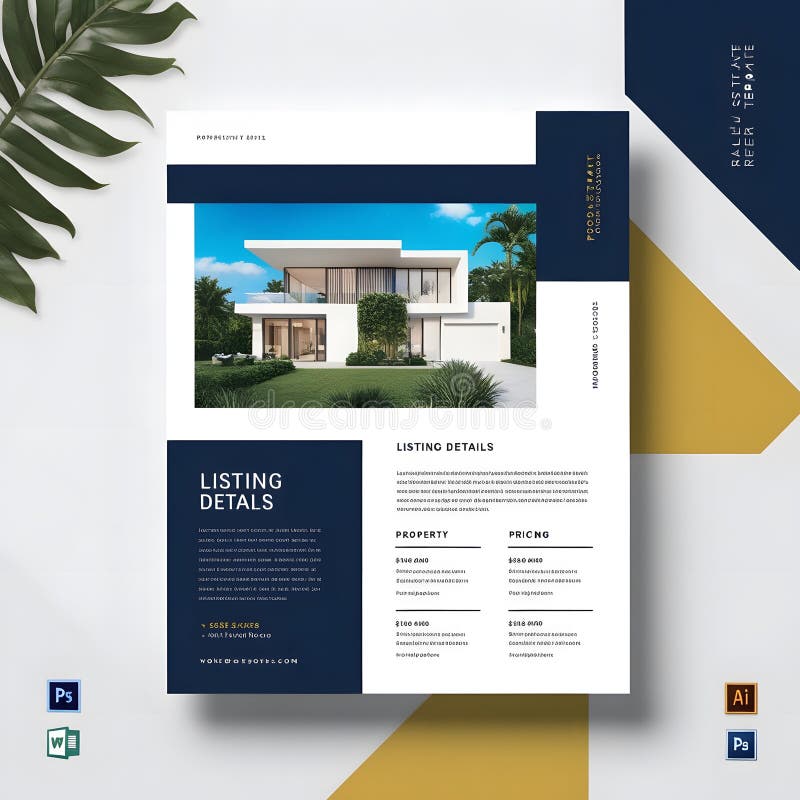 Real State Flyer Template Banner Design Stock Illustration ...