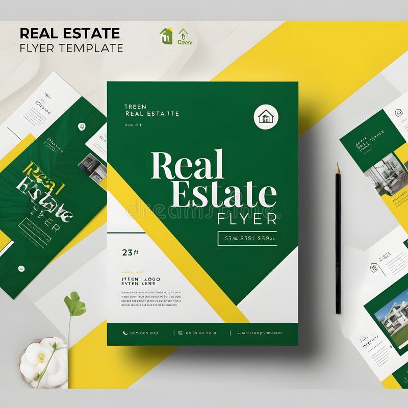 Real State Flyer Template Banner Design Stock Illustration ...