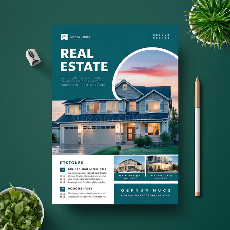 Real State Flyer Template Banner Design Illustration Stock Image ...