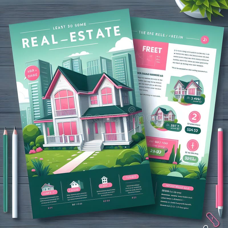 Real State Flyer Template Banner Design Illustration Stock Vector ...