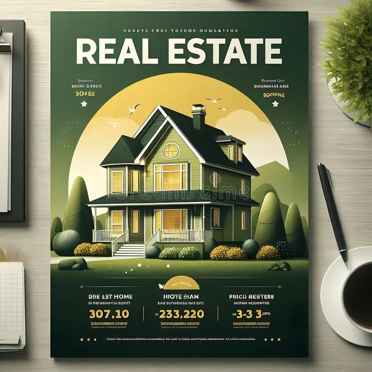 Real State Flyer Template Banner Design Illustration Stock Vector ...