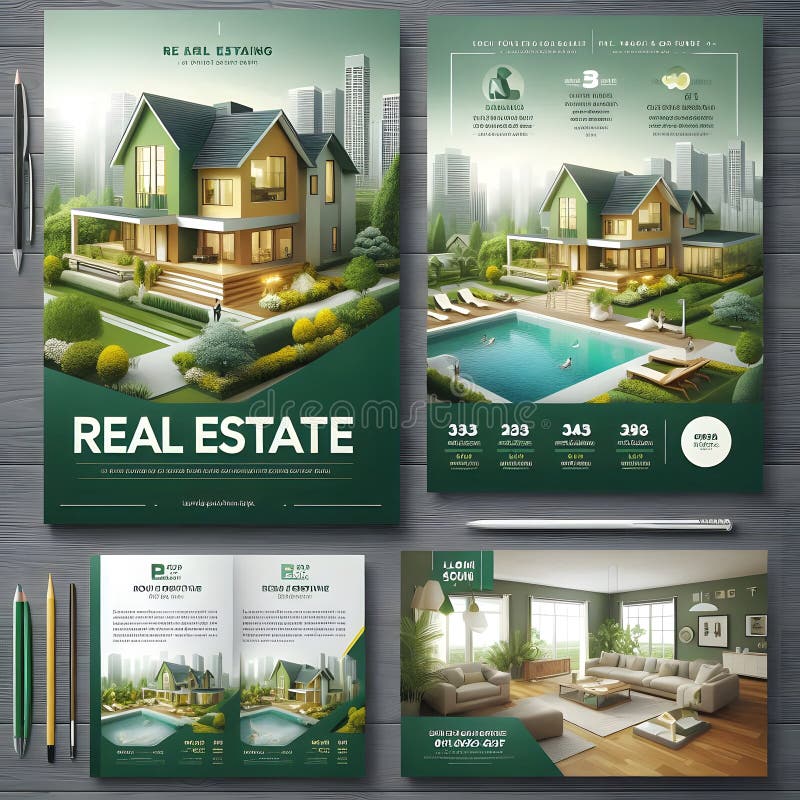 Real State Flyer Template Banner Design Illustration Stock Vector ...