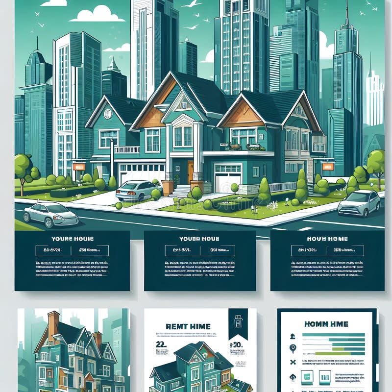 Real State Flyer Template Banner Design Illustration Stock Vector ...