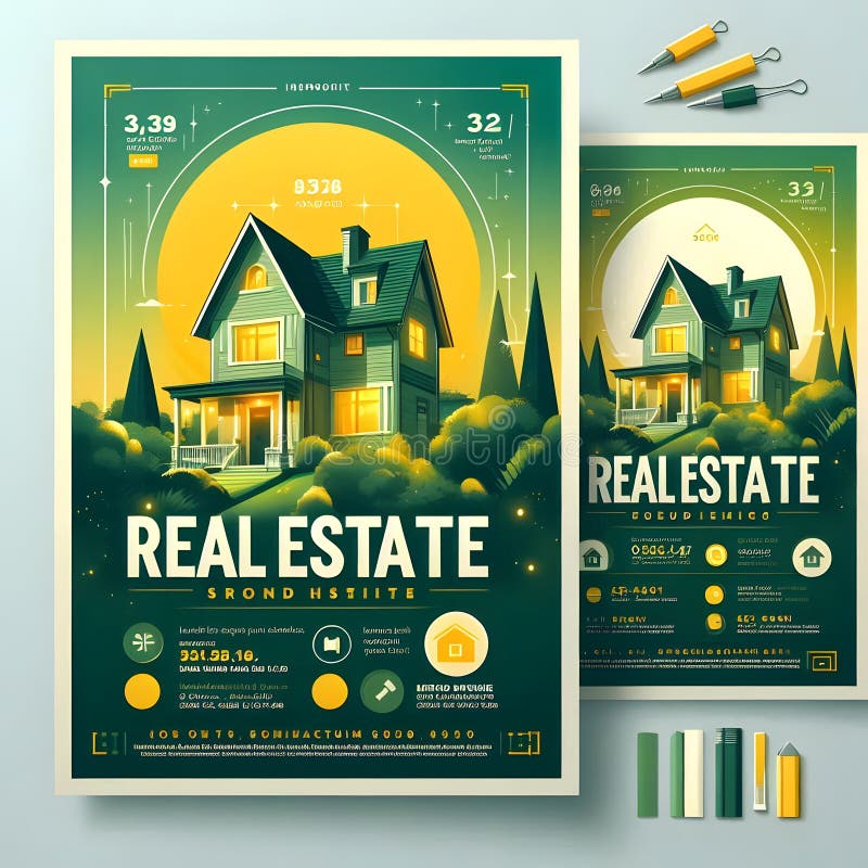 Real State Flyer Template Banner Design Illustration Stock Image ...