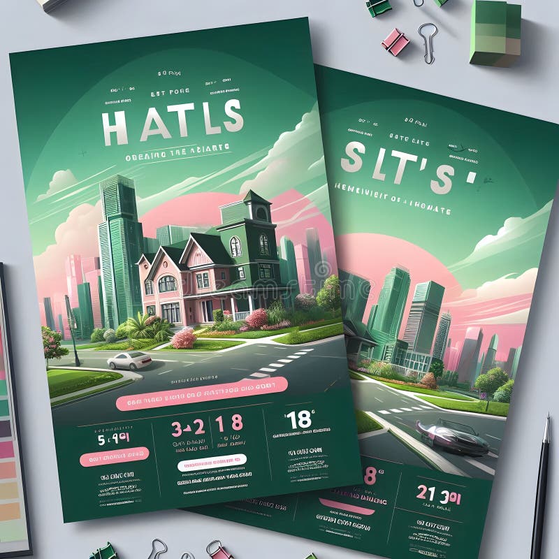 Real State Flyer Template Banner Design Illustration Stock Image ...