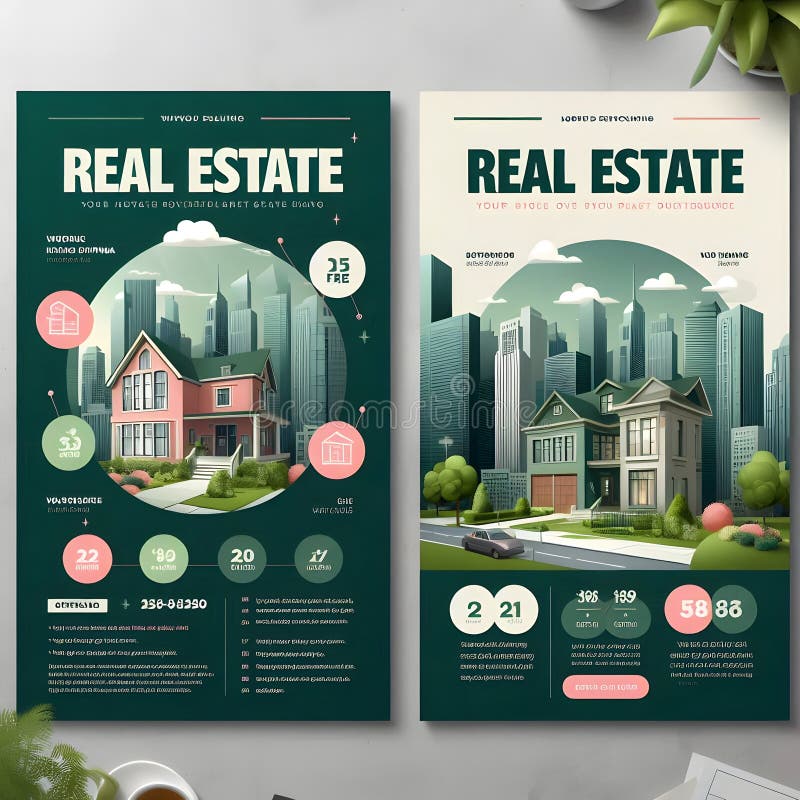 Real State Flyer Template Banner Design Illustration Stock Image ...