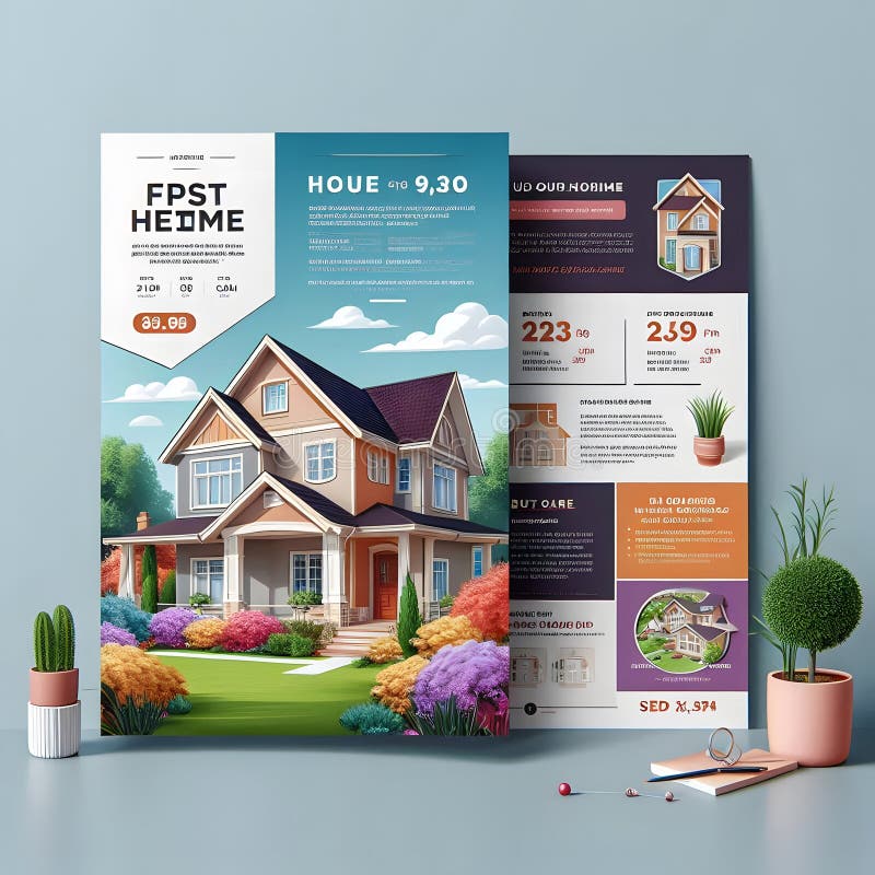 Real State Flyer Template Banner Design Illustration Stock Image ...