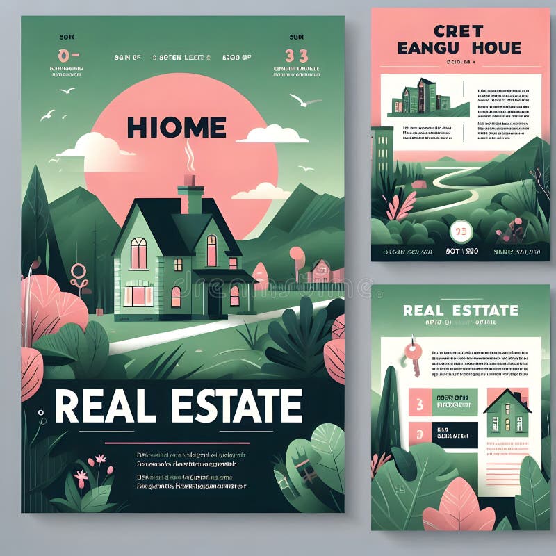Real State Flyer Template Banner Design Illustration Stock Image ...