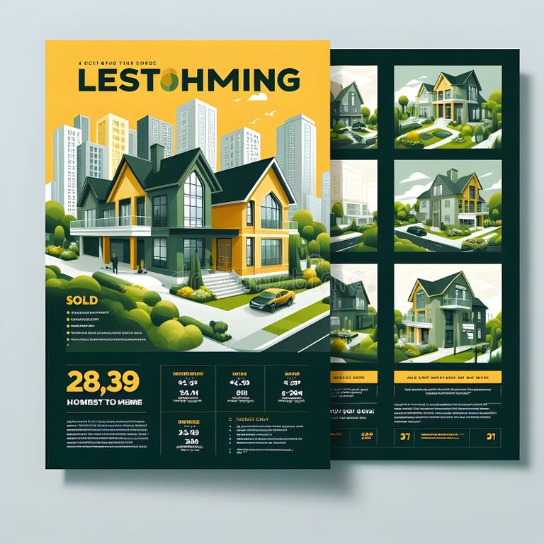 Real State Flyer Template Banner Design Illustration Stock Image ...