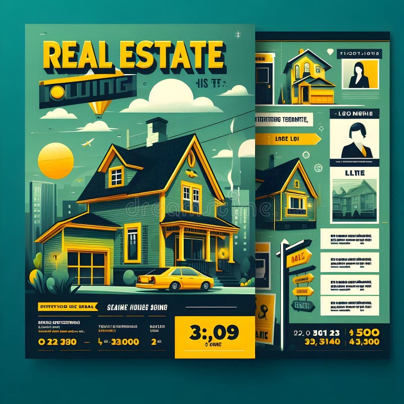 Real State Flyer Template Banner Design Illustration Stock Image ...