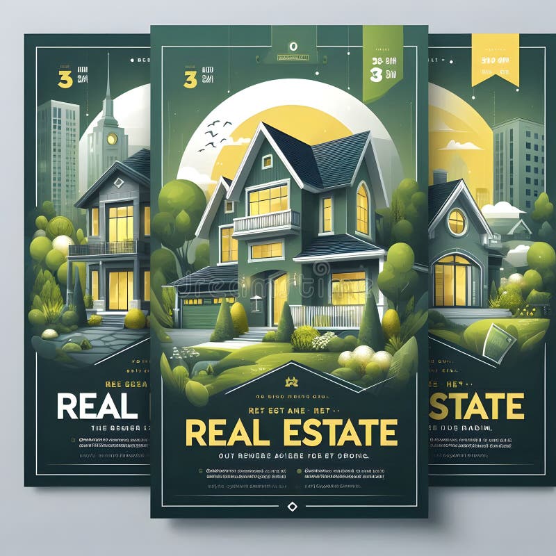 Real State Flyer Template Banner Design Illustration Stock Photo ...