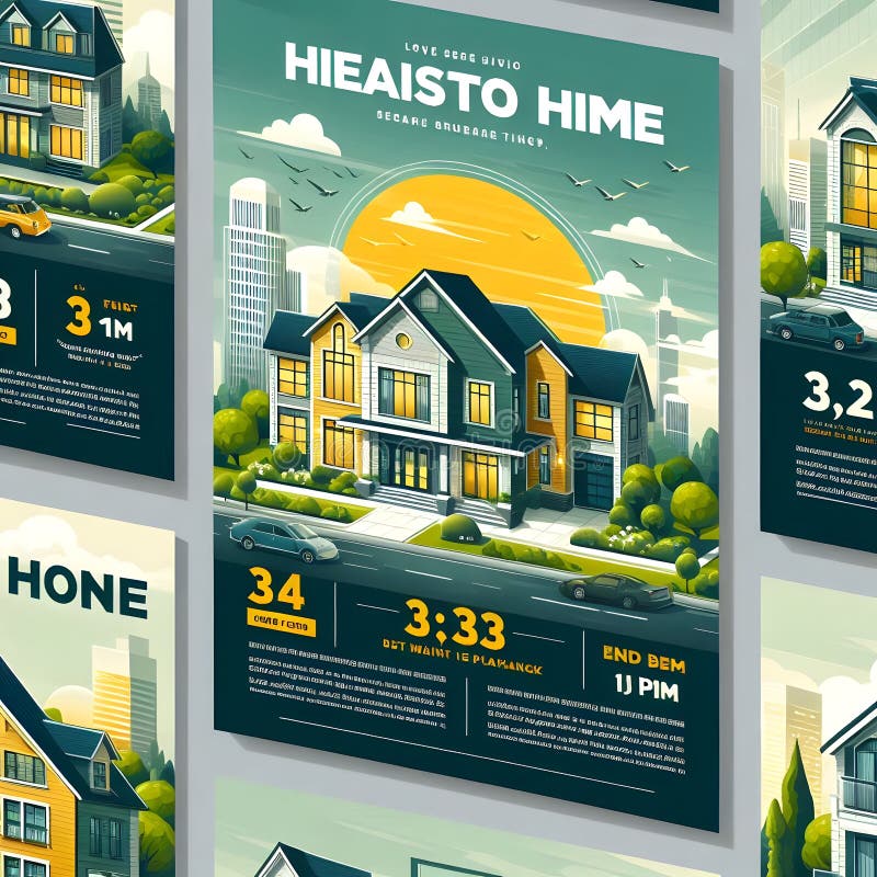 Real State Flyer Template Banner Design Illustration Stock Image ...